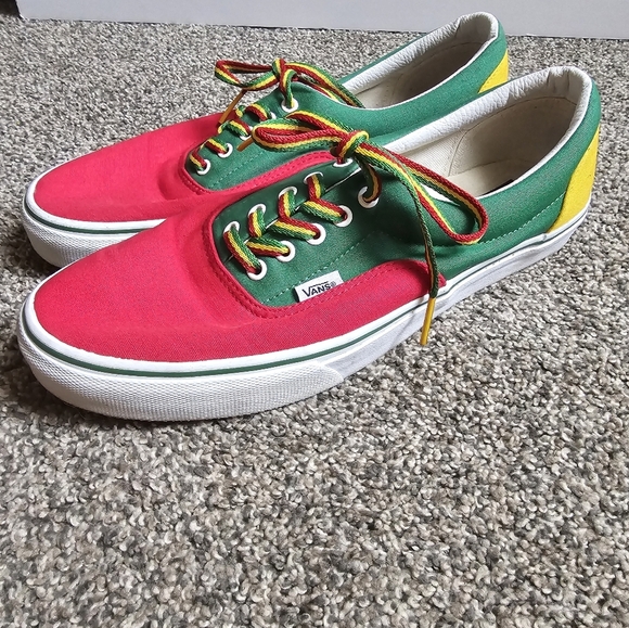 Vans | Shoes | Vans Shoes Rasta Red Yellow Green Size 3 Excellent ...